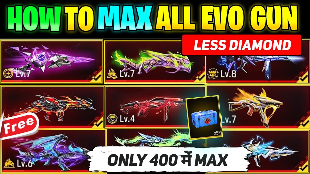 How To Max Evo Gun In Less Diamond || Evo Gun Max Trick || How To ...