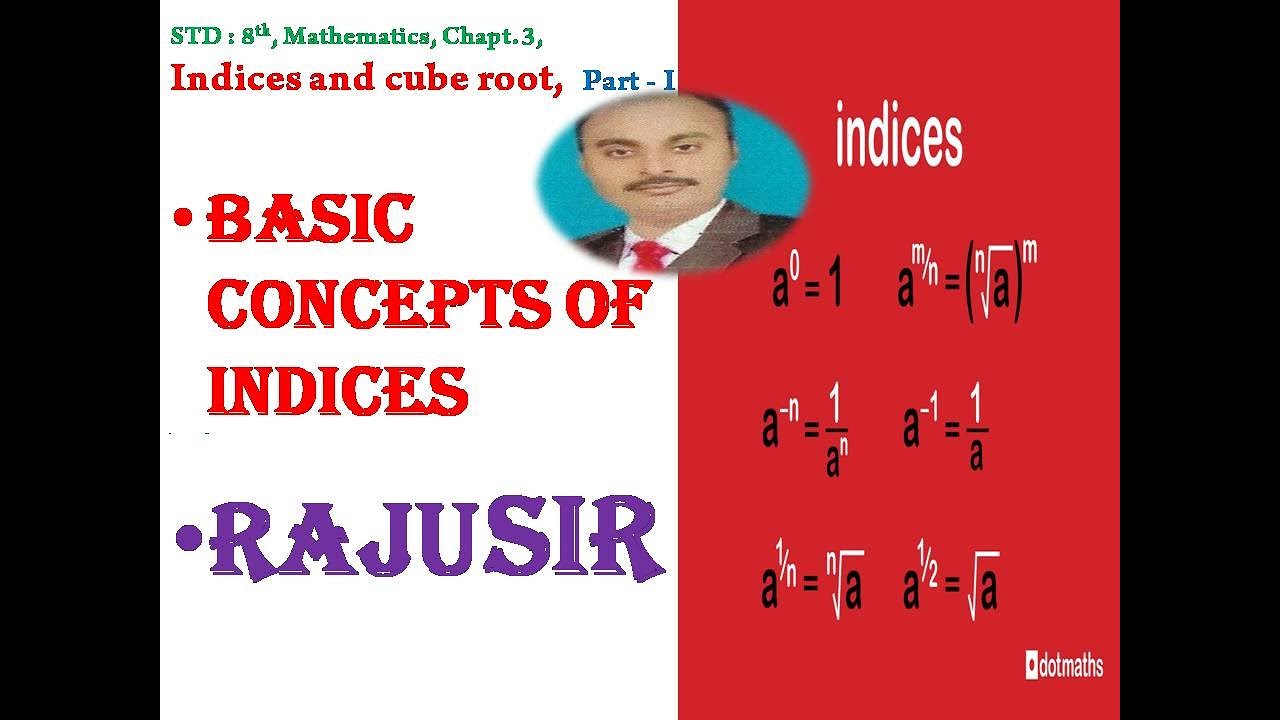 STD 8th Mathematics Chapter 3 Indices And Cube Root Part 1 std-8th-mathematics-chapter-3-indices-and-cube-root-part-1