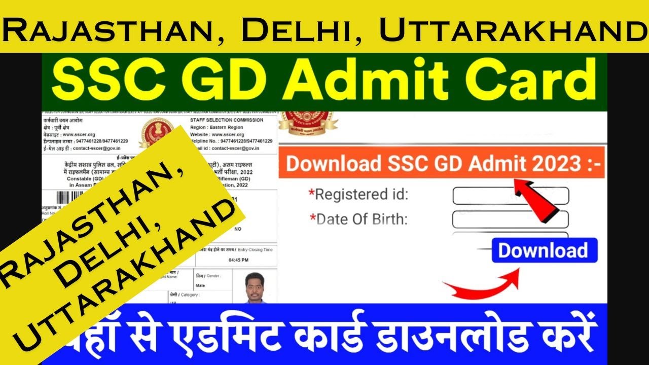 Admit Card SSC Northern Region NR Constable (GD) || 2024 || Rajasthan ...