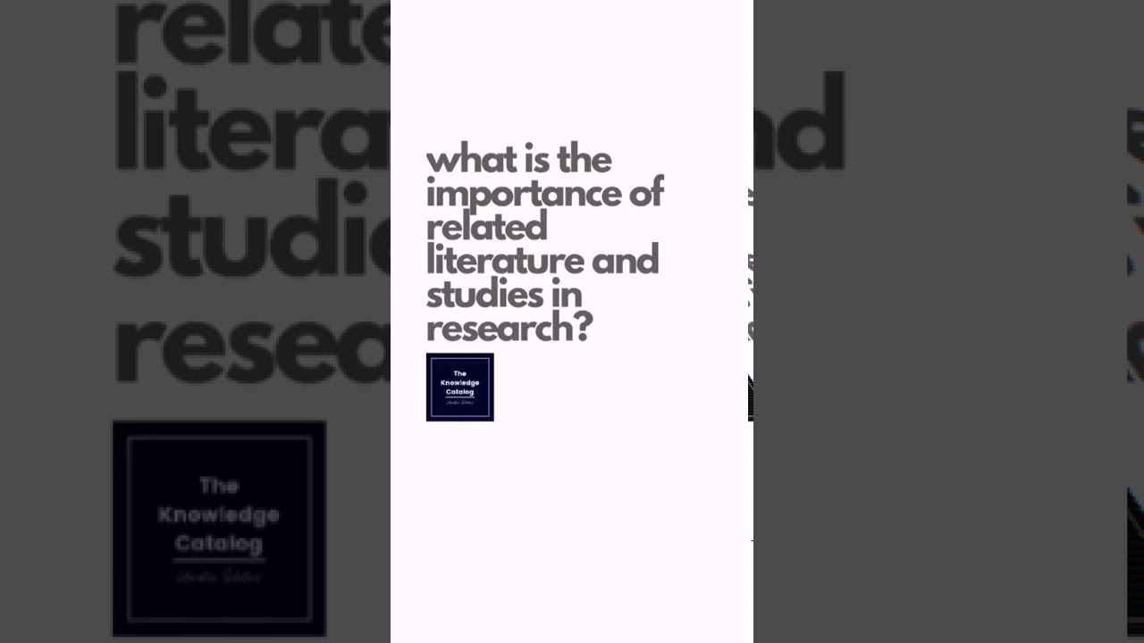 What is the importance of related literature and studies in research ...