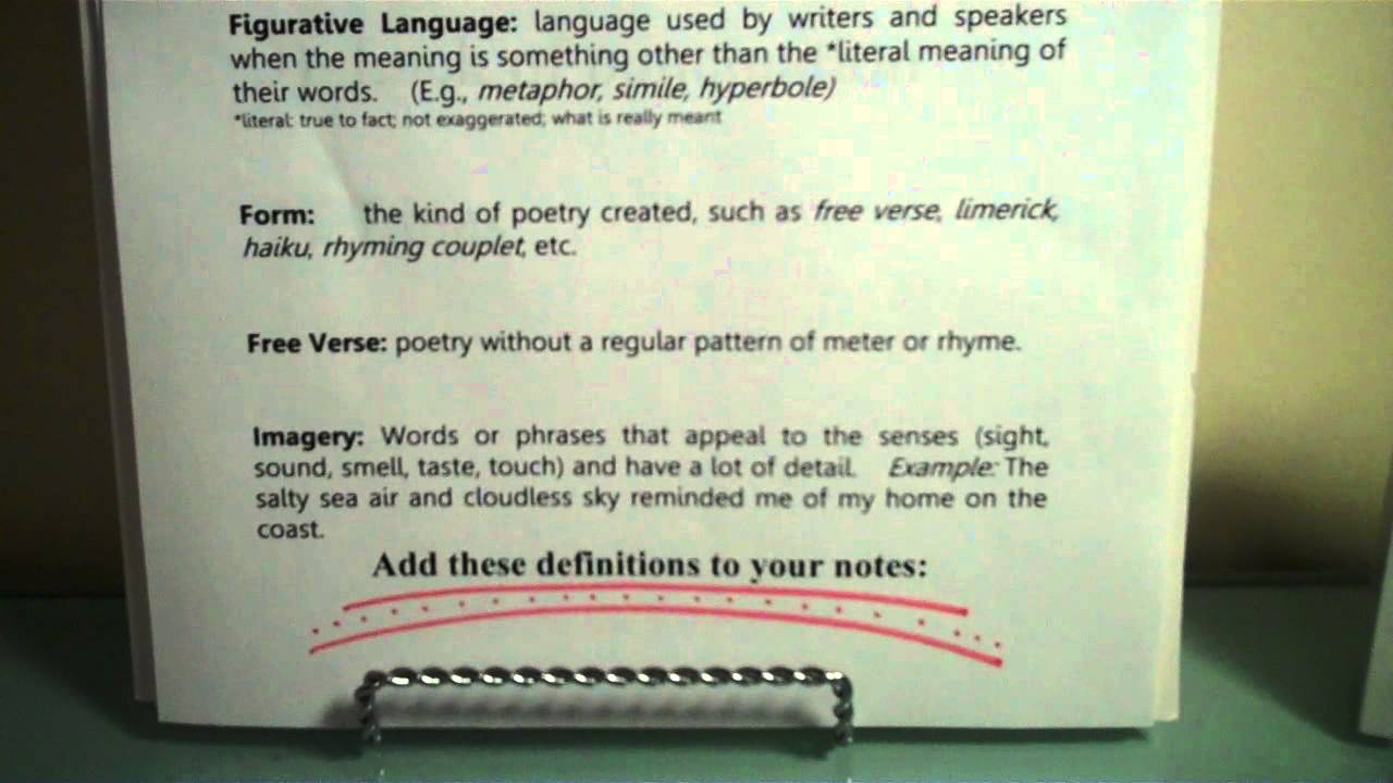 Poetry - Focus: some key terms, punctuation, lines - YouTube