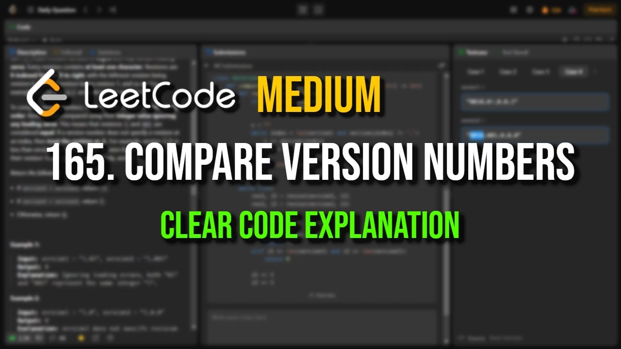 Leetcode 165. Compare Version Numbers | Explicit Explanation - YouTube