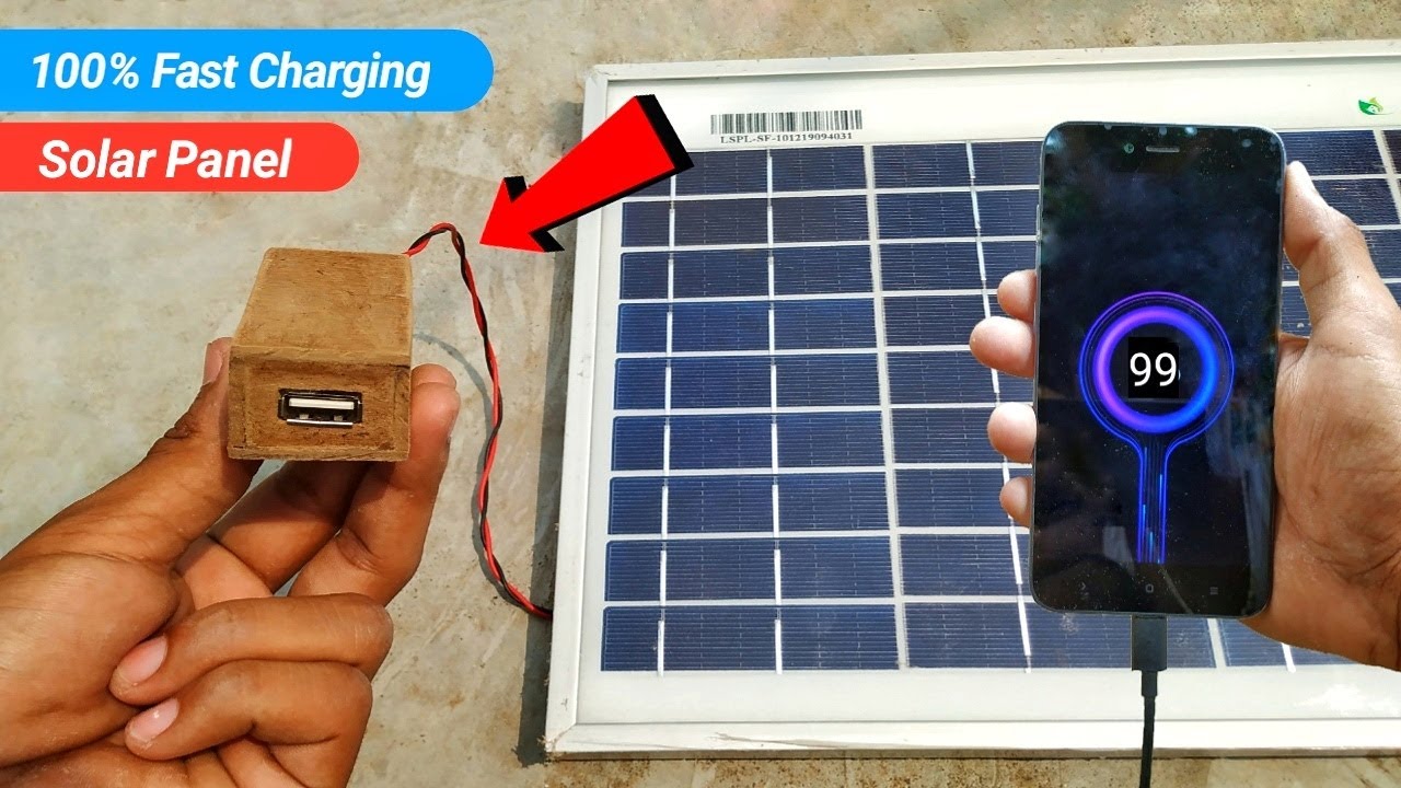 100% Solar Panel Fast Charging Mobile How to make - YouTube