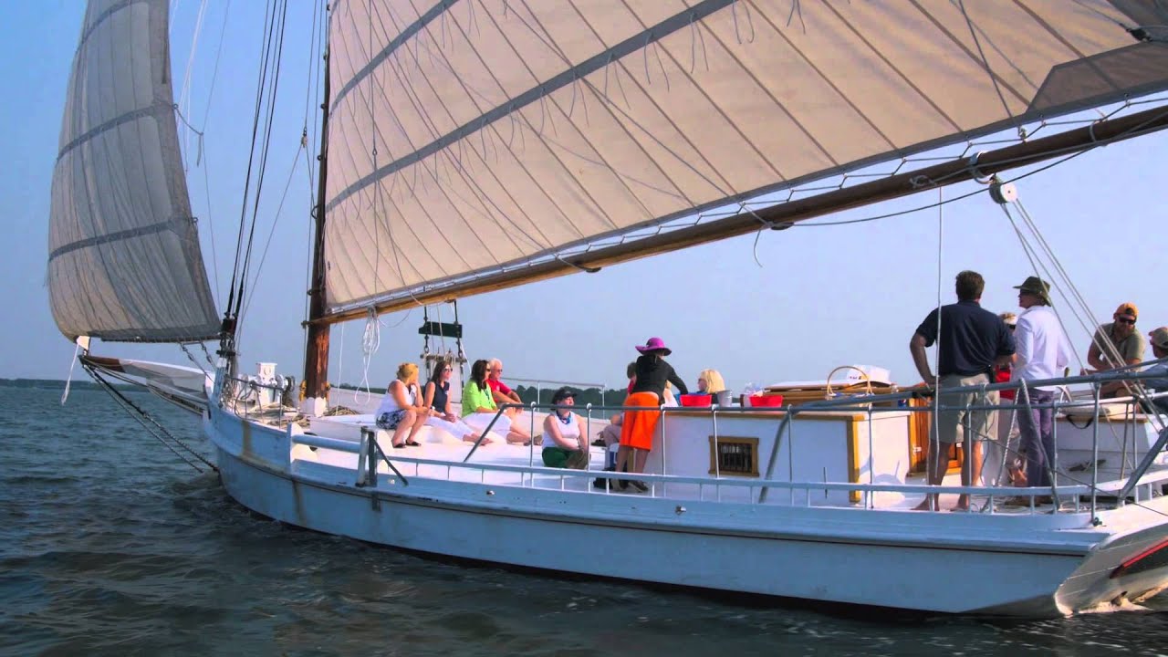 CBMM Skipjack Rosie Parks under sail on the Miles River - YouTube