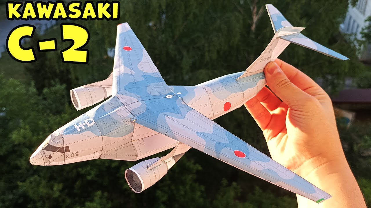 Papercraft Kawasaki C-2 Military Plane Make at home | PAPER MODEL Military transport aircraft ...