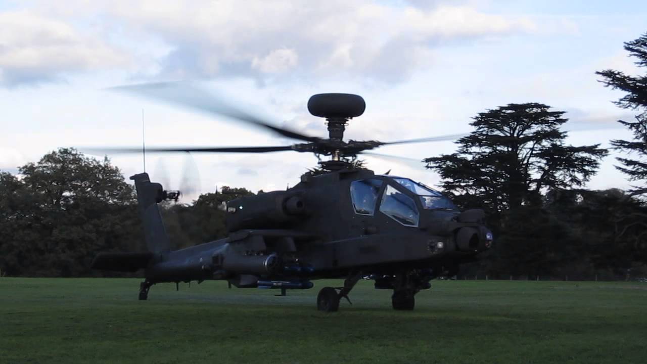 Apache helicopter take off and flypast - YouTube