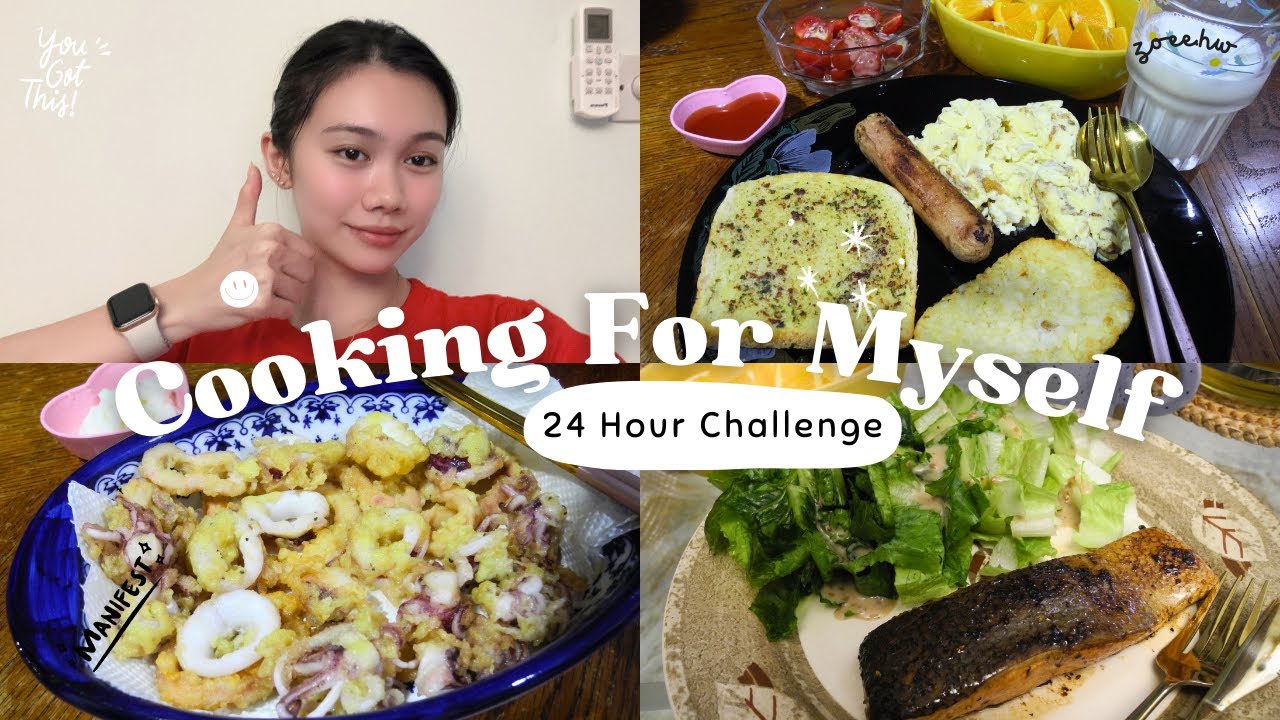 Cooking For Myself (Noob Cook) For 24 Hours 👩‍🍳 - YouTube