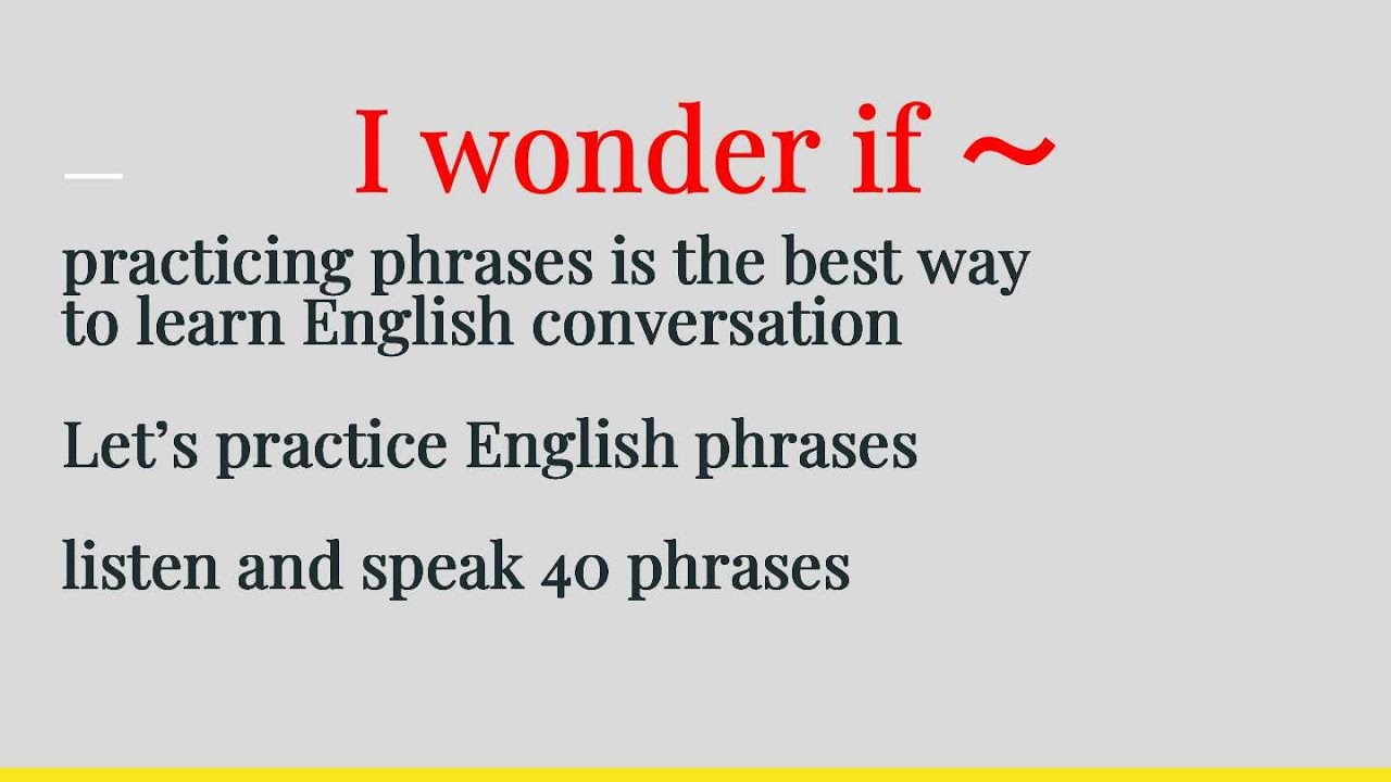 I wonder if phrases - YouTube