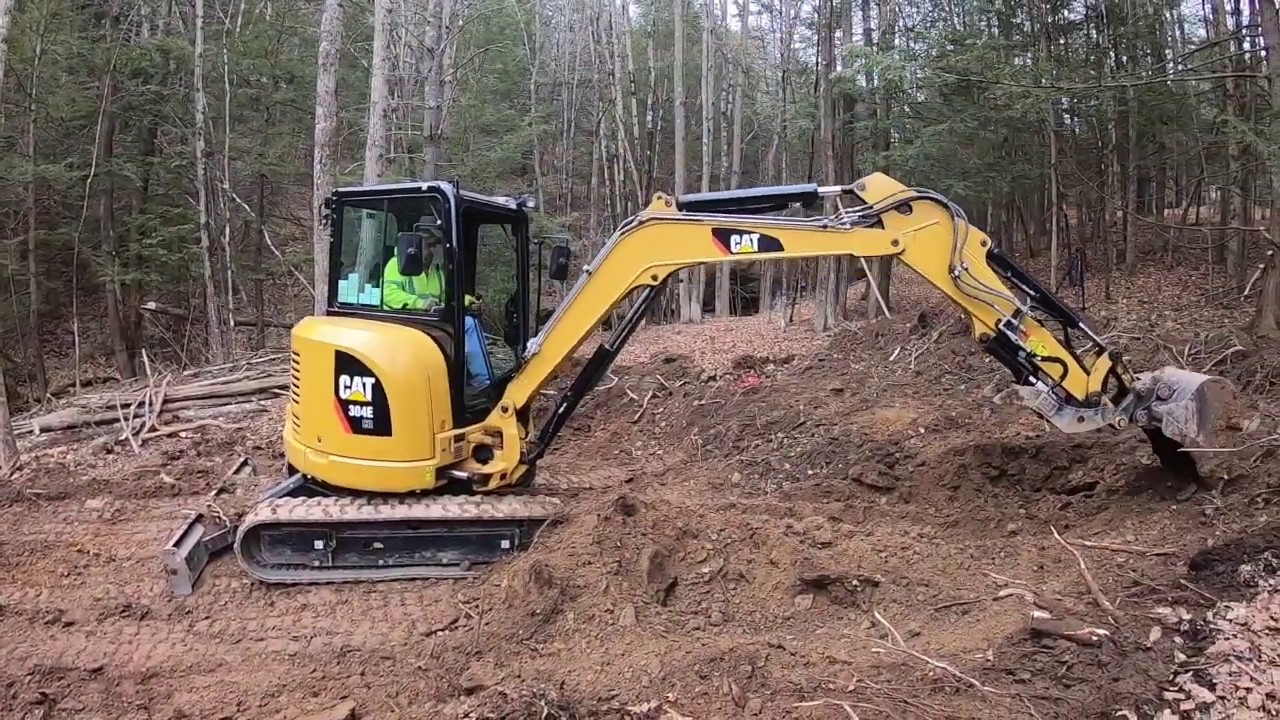 Mini Excavator Installing Driveway At Hunting Camp - YouTube