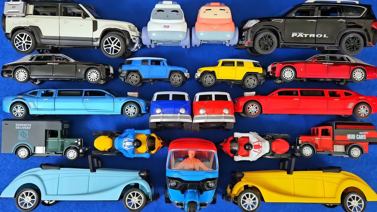 Big Toy Car Video for Kids | Vintage Car, Rolls Royce, Defender, Trucks ...