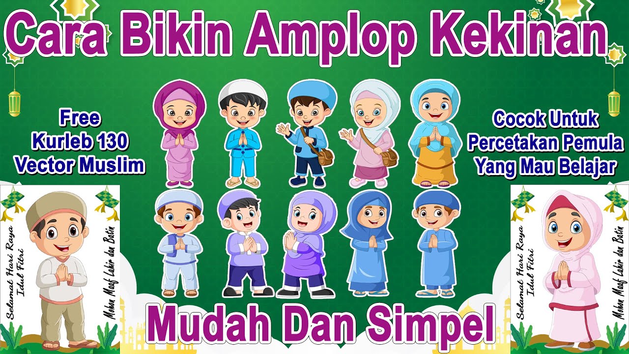 Tips Percetakan Pemula | Cara Bikin Amplop Peluk | Free Vector Muslim ...