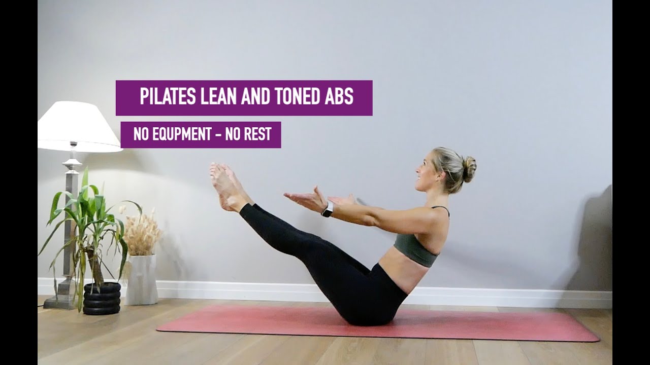 PILATES ABS WORKOUT Lean and toned - No eqipment- No rest - - YouTube