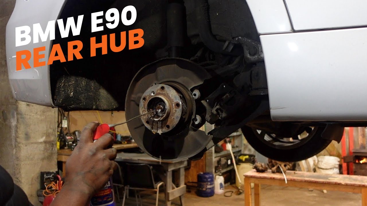 BMW e90 318d How to replace rear wheel hub - YouTube