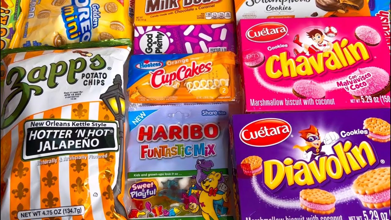 NEW Yummy Mexican Snacks Marshmallow Pies Potato Chips Milk Duds Orange ...
