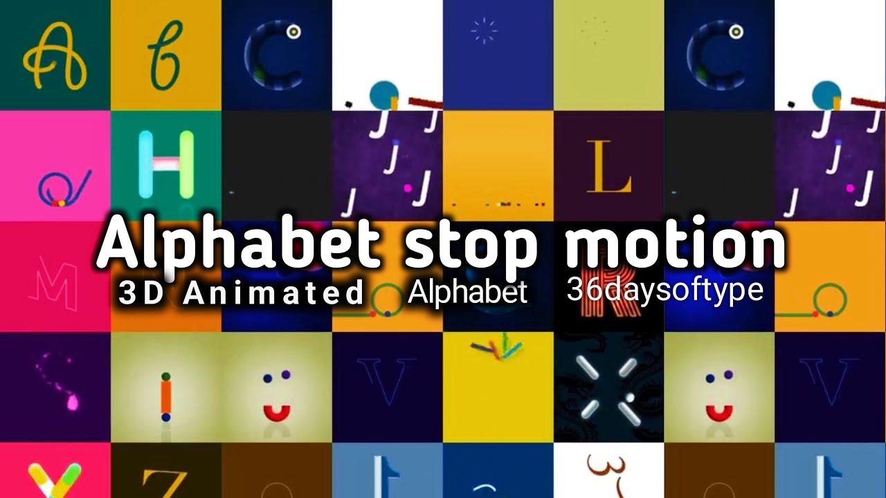 Animated 36daysoftype all Typography A-Z, motion animation - YouTube