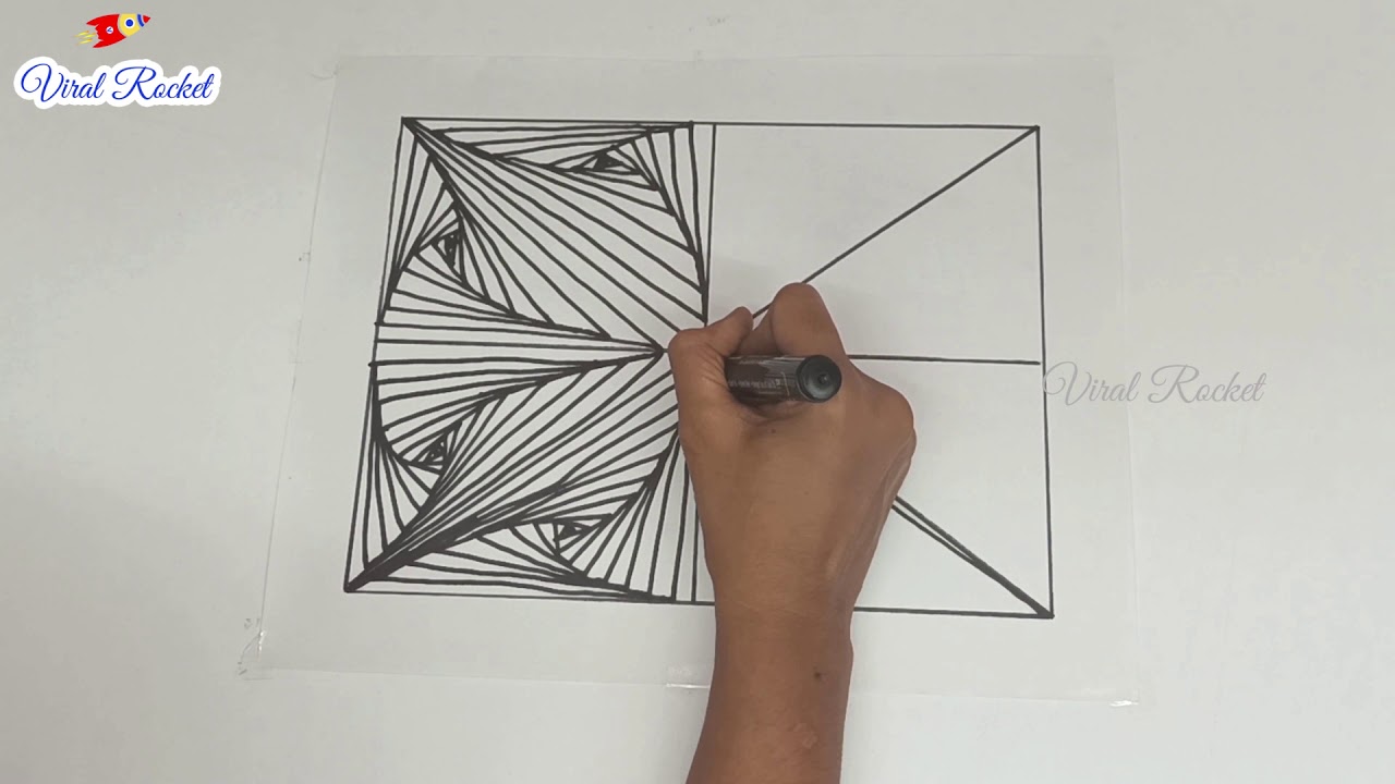 Line Illusion | Satisfying Spiral Drawing | Abstract Art Therapy ...