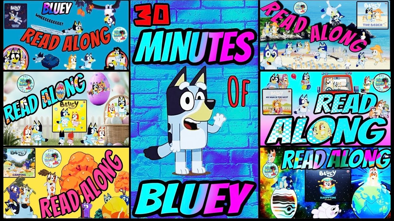 Bluey Storytime Marathon | 30-Minute Read-Along Compilation for Kids ...
