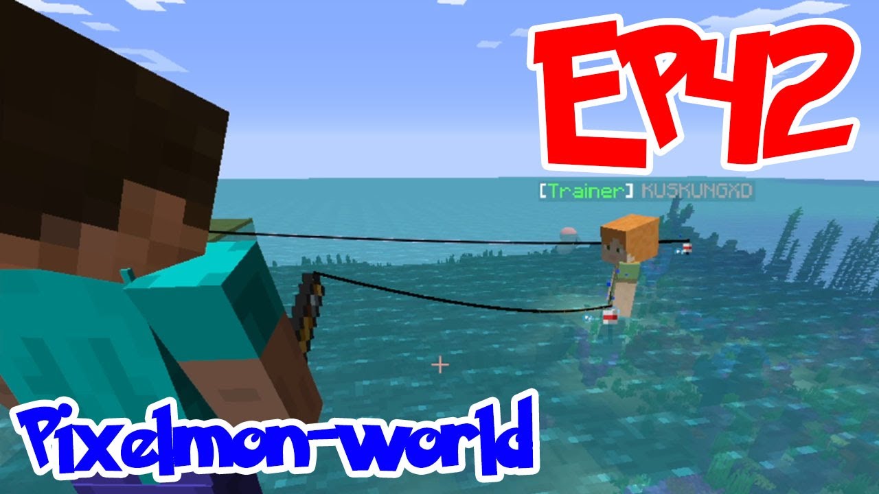 Minecraft Pixelmon-World Episode42 แข่งตกปลากับรุโซ - YouTube