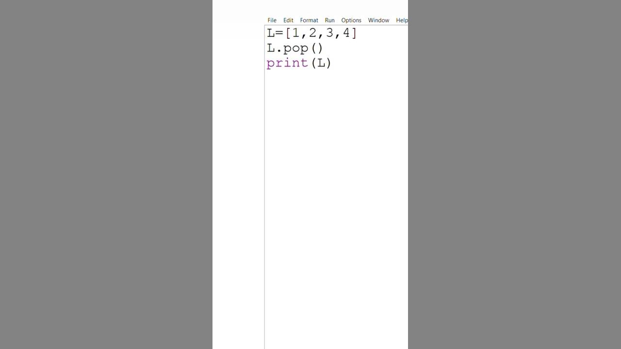 #python#class11 List function to delete the last element from the list - YouTube