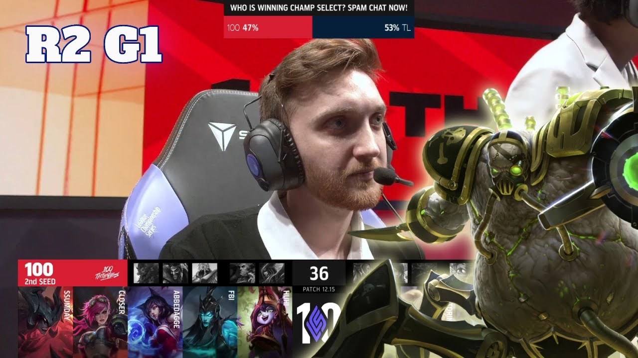 100 vs TL - Game 1 | Round 2 Playoffs S12 LCS Summer 2022 | 100 Thieves vs Team Liquid G1 - YouTube