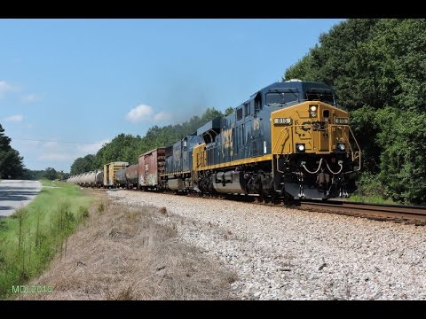 HD: CSX 815 leads CSX Q614-26 in Grantville, GA - YouTube