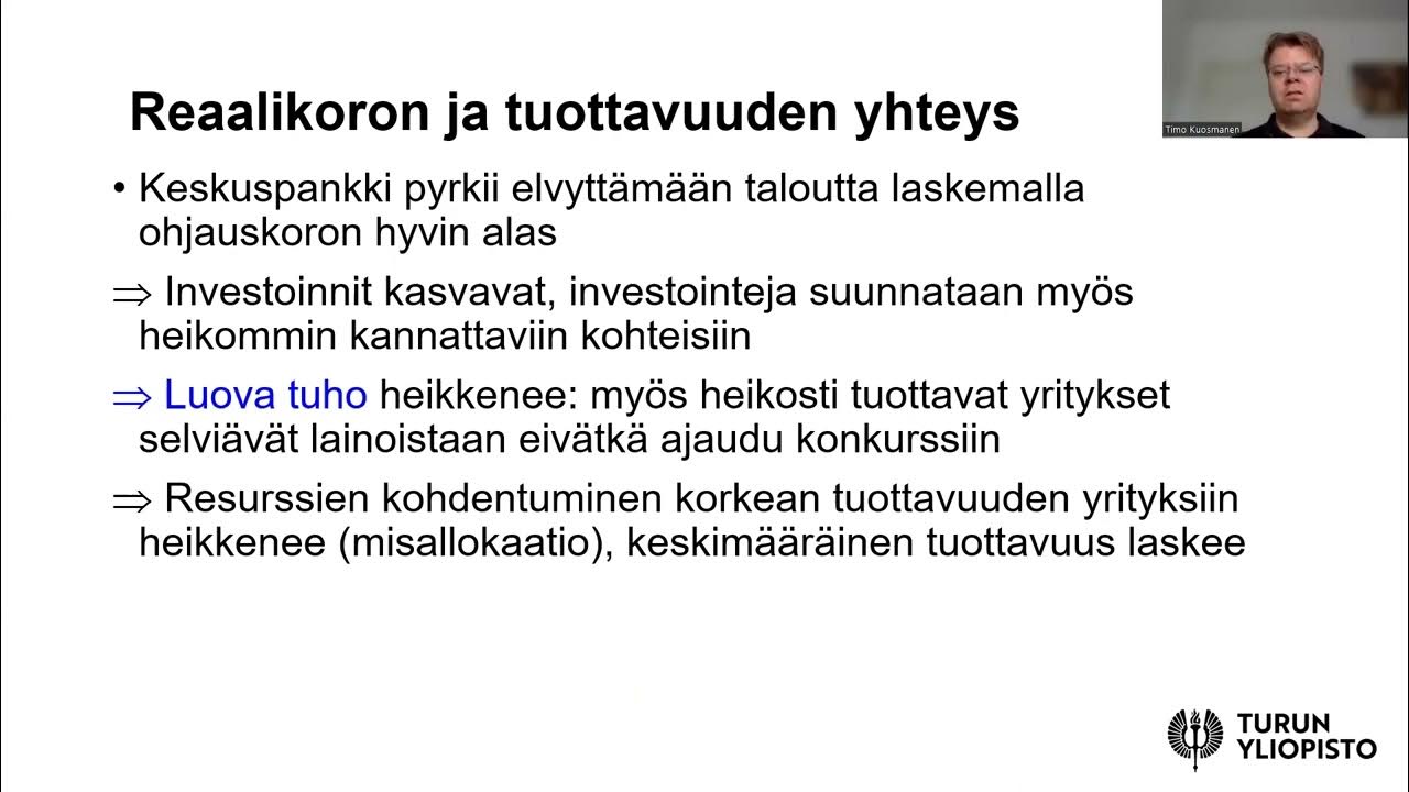 Taloustieteen Perusteet 5d: Reaalikoron ja tuottavuuden yhteys - YouTube
