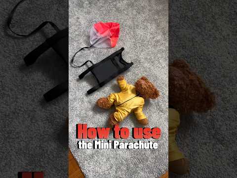 TUTORIAL : how to use your mini parachute on a teddy bear 🪂 🧸 #parachute #basejump #teddybear