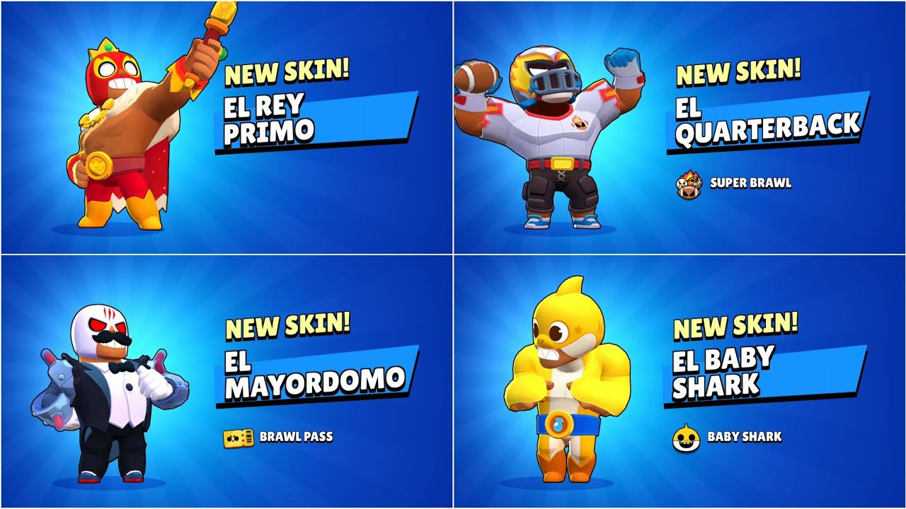 ALL EL PRIMO SKINS UNLOCK ANIMATION | Brawl Stars - YouTube