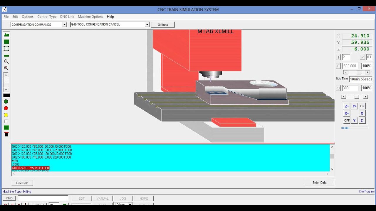 CNC milling G40 - YouTube