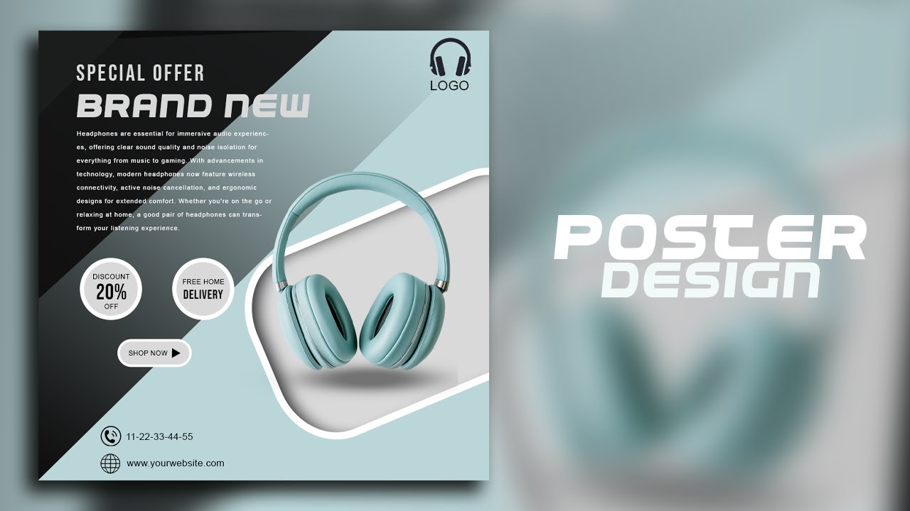 "How to Make an Eye-Catching Headphone Poster in Photoshop" | Tutorial - YouTube