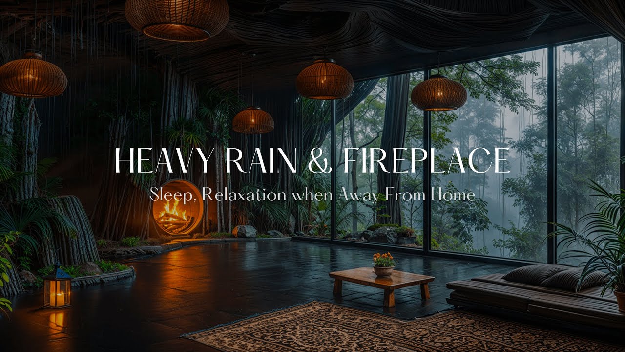 Hiding in Forest Cave & Relax with Cracking Fire, Rain Sounds | Sleep ...