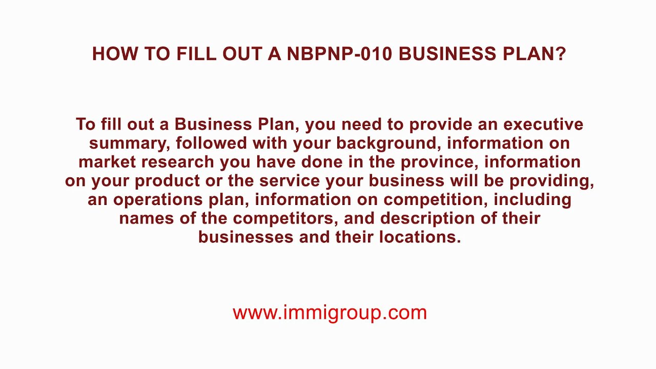 How to fill out a NBPNP-010 Business Plan? - YouTube