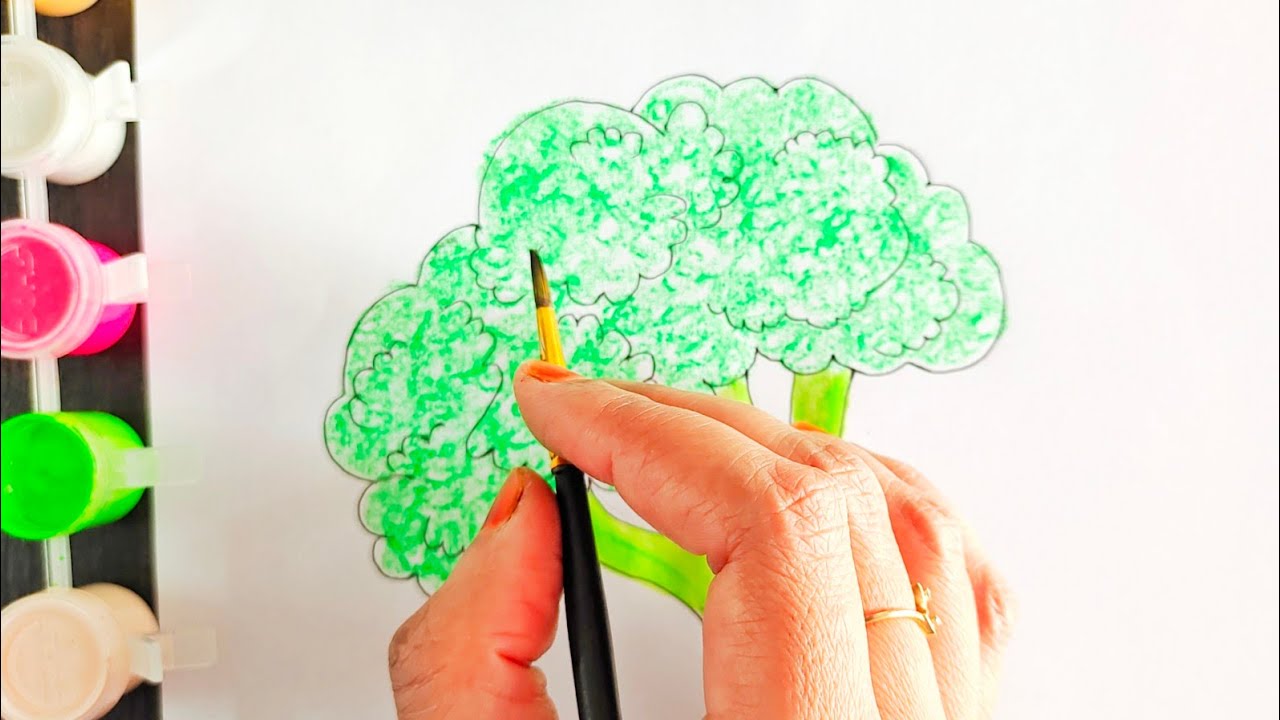How to draw Broccoli 🥦/ Easy Broccoli drawing step by step tutorial for ...