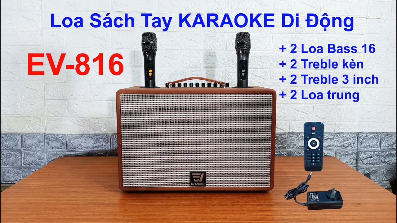 VMA EV-816 Loa Tay xách KARAOKE Bluetooth Di Động chất lượng cao EV-816 ...