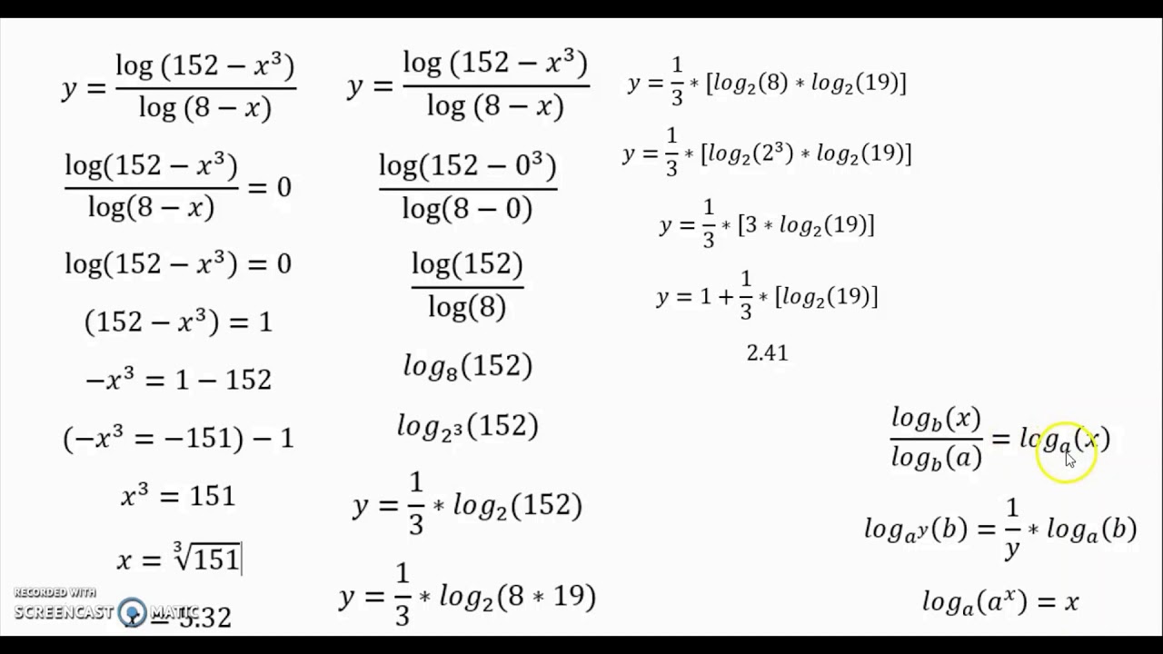 Funciones logaritmicas en geogebra - YouTube