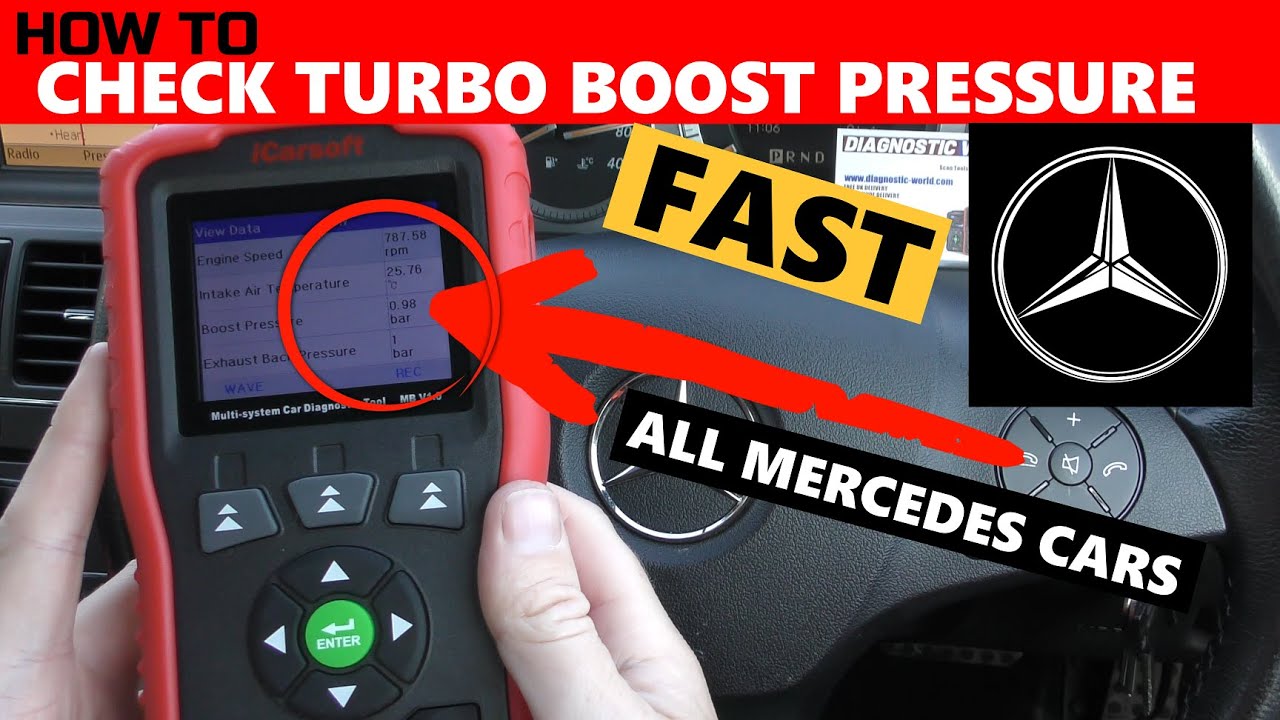 How To Check Mercedes Turbo Boost Pressure, Back Pressure & Temp - YouTube