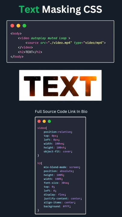 Text masking CSS #webdesign #css - YouTube