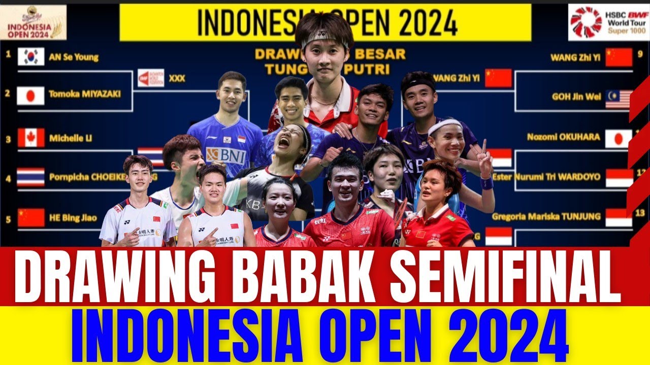 WOW SABAR/REZA MENANG..!! DRAWING SEMIFINAL INDONESIA OPEN 2024 ...