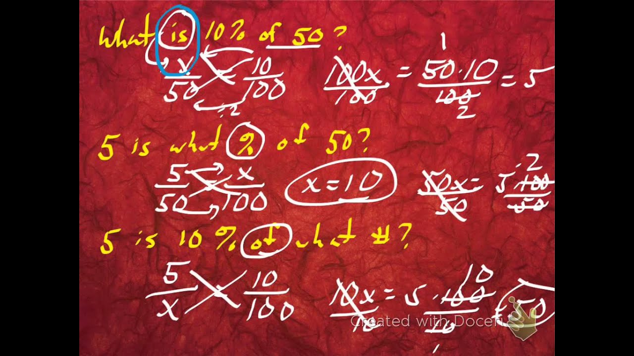 Pre-Algebra, Lesson 6-6: Percents and Proportions - YouTube