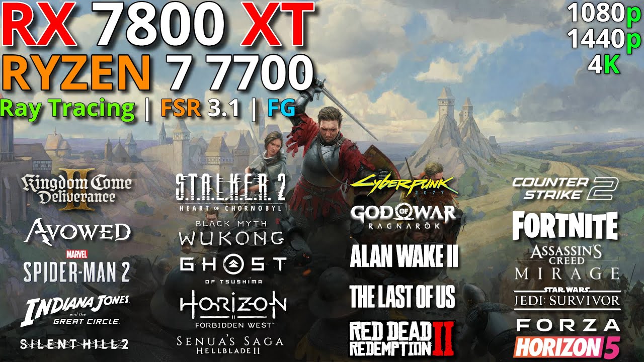 RX 7800 XT + RYZEN 7 7700 | Test in 20 New Games | 1080p - 1440p & 4K ...