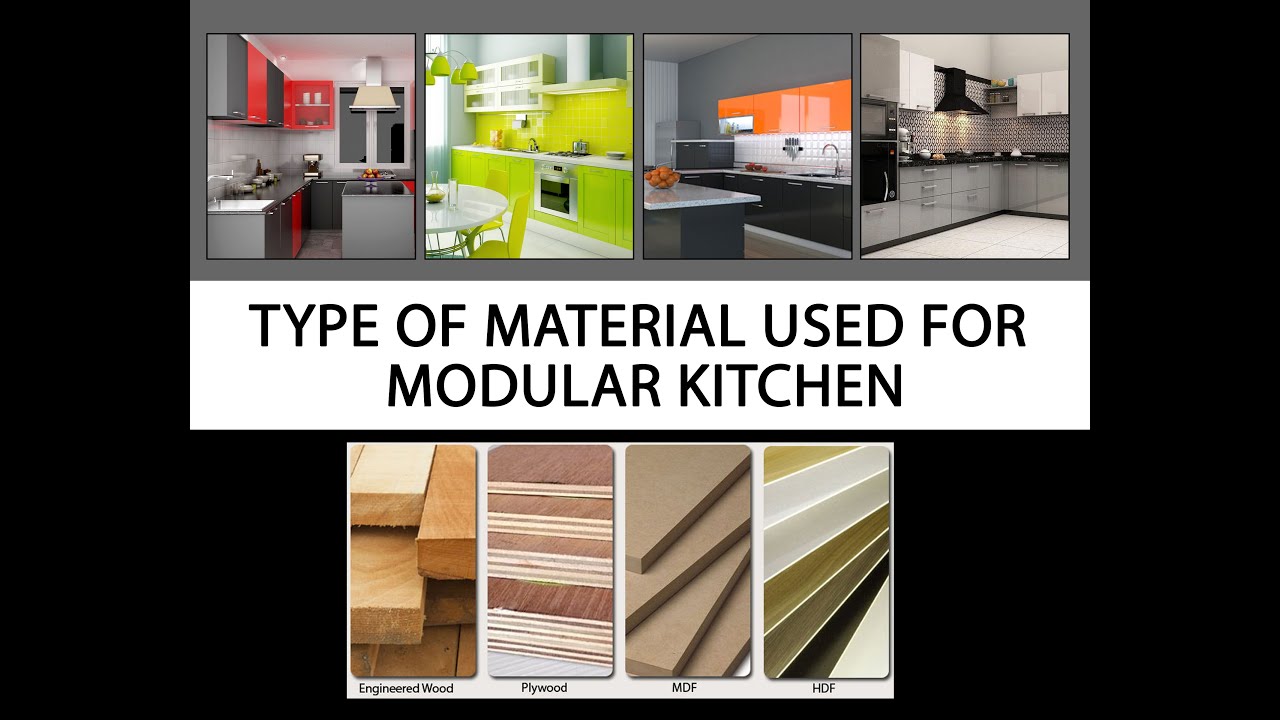 Types of material used for modular kitchen - YouTube