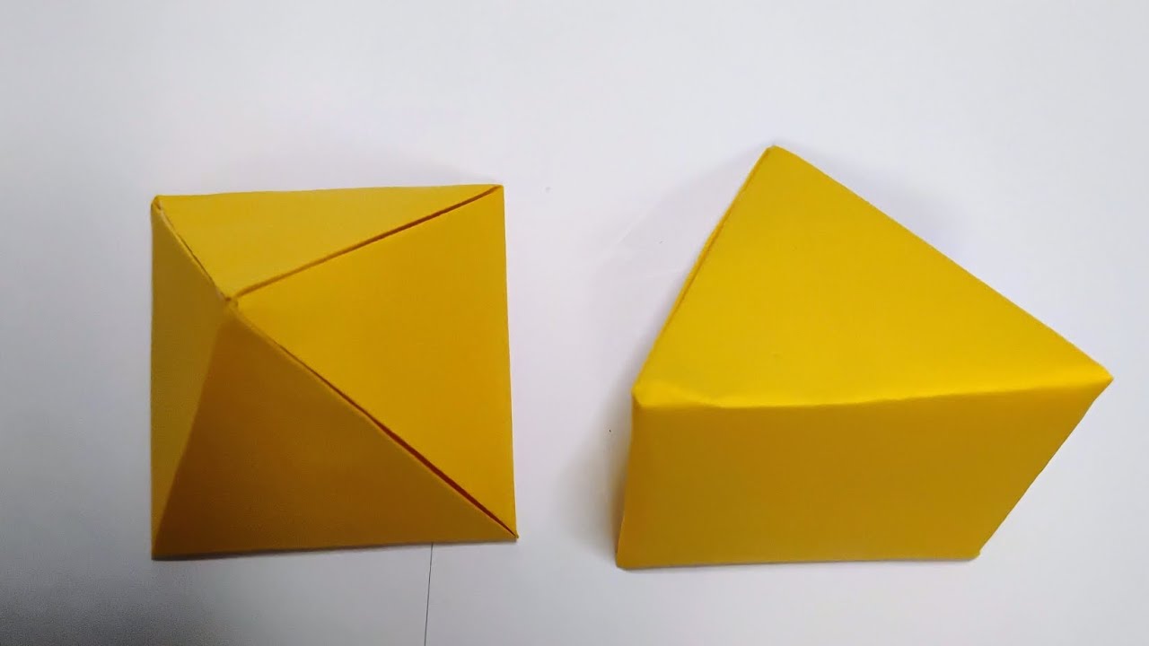 How to make a paper pyramid with bottom - YouTube