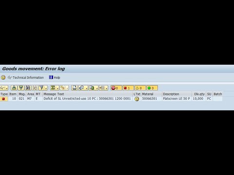 Deficit of SL Unrestricted use 10 PC 50066301 1200 0001|SAP SD|ERROR ...