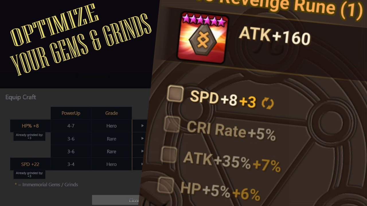 GEM & GRIND YOUR RUNES BY USING THE OPTIMIZER & POTENTIAL : SUMMONERS ...