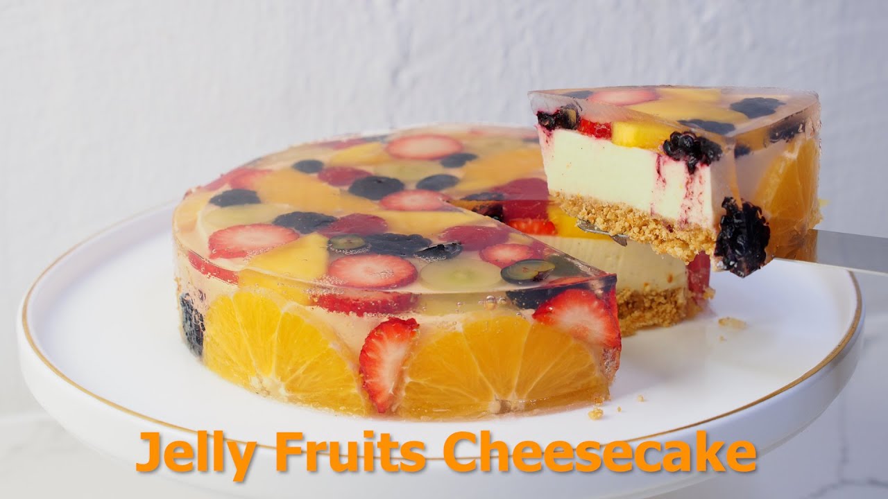 Best Jelly fruits Cheesecake Recipe! No baking required Easy to make ...