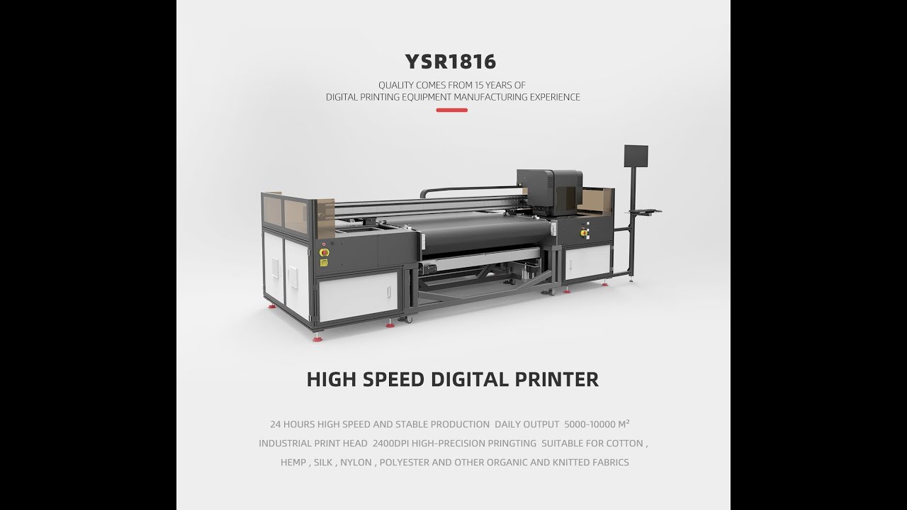 High Speed Digital Printer with 16pcs Ricoh Gen5E print head - YouTube