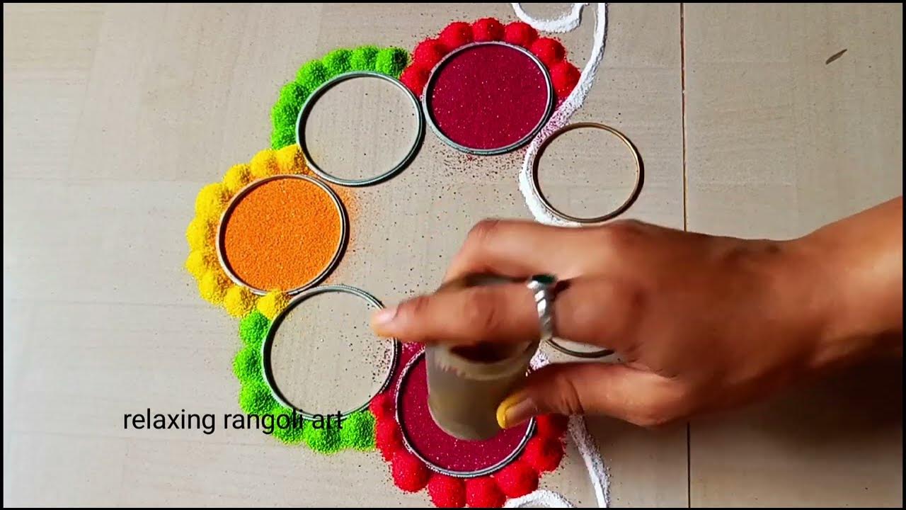 #875 diwali ke liye rangoli | diwali rangoli designs| navratri rangoli ...