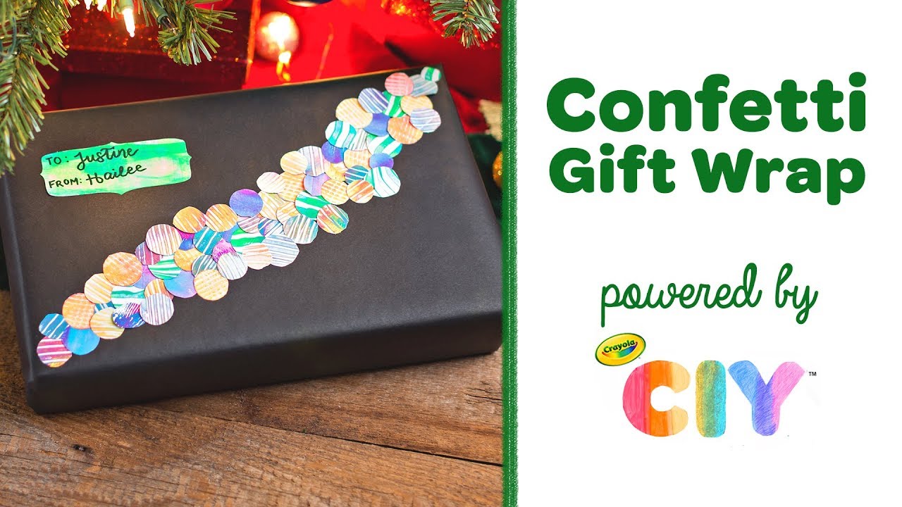 DIY Confetti Gift Wrap || Crayola CIY: Create It Yourself || WEEK OF ...