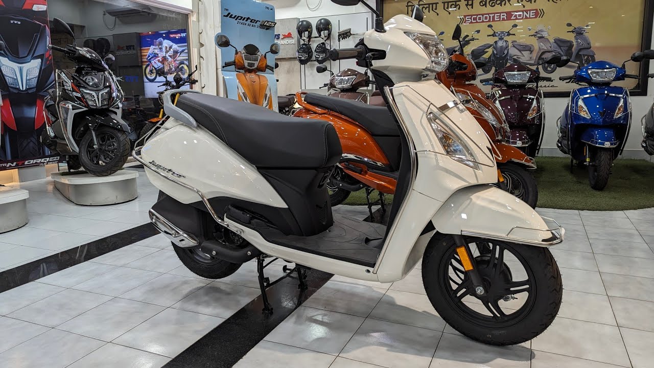 All New 2024 TVS Jupiter 110 Standard - Pristine White - YouTube