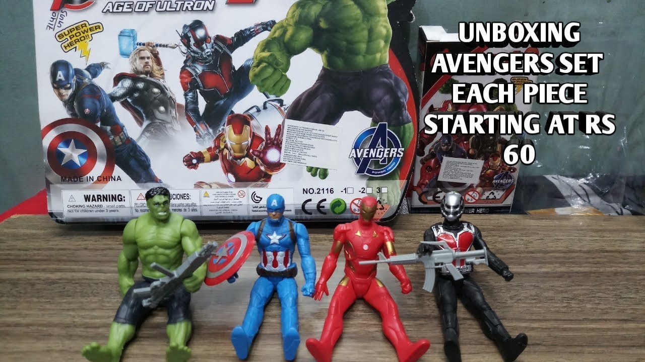 Unboxing Avengers figures set at cheap prices - YouTube
